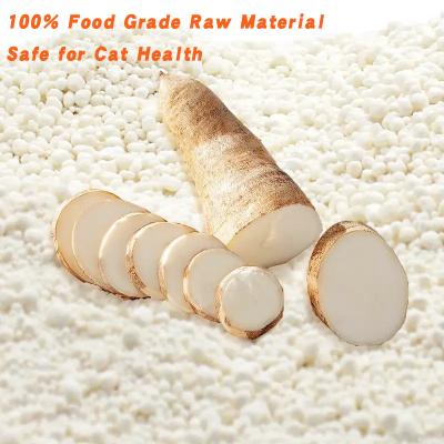 China Free Sample Low MOQ Flushable Bentonite Cat Litter Easy Scooping Clumping Cat Litter Odor-Neutralizing Soft Texture Cassava Cat Litter Bulk Safe for Cats' Respiratory for sale