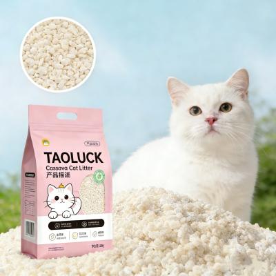 China OEM Cassava Cat Litter Low Dust Fast Clumping Customizable Flavors Tapioca Starch Cat Litter for sale