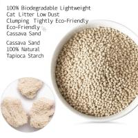 China 100% Biodegradable Low Dust Fast Clumping Cassava Cat Litter Made from Natural Tapioca Starch for sale