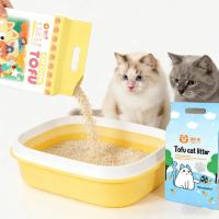 China Quick Clumping Low Tracking Flushable Tofu Cat Litter Eco-Friendly Tofu Litter Sand for sale