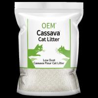 China OEM Cassava Cat Litter Low Dust Fast Clumping Customizable Flavors Tapioca Starch Cat Litter for sale