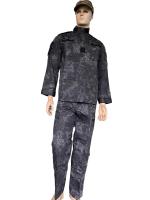 China ACU Black Camo Tactical Uniform Set - XS to 4XL Sizes, 35% Polyester 65% Cotton Material for Outdoor Training for sale