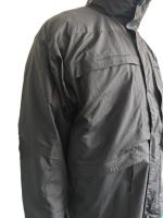 China Stealth Black Military Parka Jacket Long Sleeve With Detachable Thermal Liner for sale