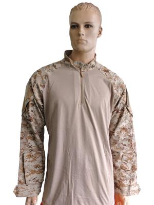 China Tactical Camo Combat Shirt Half-Zip 0.5kg Polyester Cotton XS-4XL Breathable Tactical Wear for sale