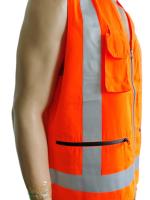 China High Visibility Reflective Safety Vest Orange - 65% Polyester 35% Cotton, Sizes XS-4XL, Customizable Colors for sale