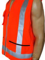 China High Visibility Reflective Safety Vest Orange - 65% Polyester 35% Cotton, Sizes XS-4XL, Customizable Colors for sale