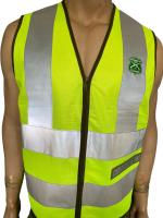China ANSI Certified High Visibility Safety Vest with Chilean Badge - Fluorescent Yellow, 65% Polyester/35% Cotton, Sizes XS-4XL for sale