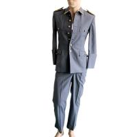 China Formal Ceremonial Military Uniform Set with Gold-Buttoned Jacket and Straight-Legged Trousers in Dark Blue - Sizes XS to 5XL for sale