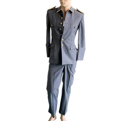 China Formal Ceremonial Military Uniform Set with Gold-Buttoned Jacket and Straight-Legged Trousers in Dark Blue - Sizes XS to 5XL for sale
