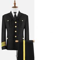 China Dark Blue Ceremonial Uniform Set with Gold Buttons - 100% Polyester, Sizes XS-4XL, 1.5kg Weight for Formal Military Events for sale