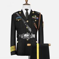 China Dark Blue Ceremonial Uniform Set with Gold Buttons - 100% Polyester, Sizes XS-4XL, 1.5kg Weight for Formal Military Events for sale