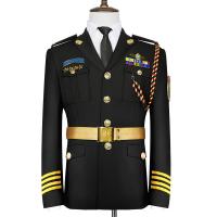 China Dark Blue Ceremonial Uniform Set with Gold Buttons - 100% Polyester, Sizes XS-4XL, 1.5kg Weight for Formal Military Events for sale