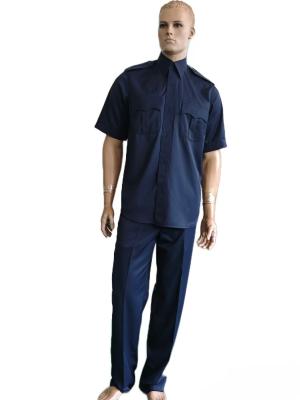 China Navy Blue Military Uniform Set 45% Wool 55% Polyester Short Sleeve 180g Weight XS-4XL Sizes for sale