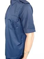 China Navy Blue Military Uniform Set 45% Wool 55% Polyester Short Sleeve 180g Weight XS-4XL Sizes for sale