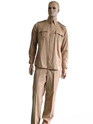 China Classic Khaki Officer's Dress Uniform Set - 45% Wool 55% Polyester Blend, Sizes XS-4XL, MOQ 2000 Pieces for sale