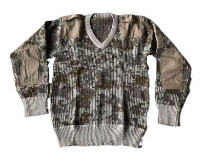 China Tactical V-Neck Knit Sweater 16GG Cotton Military Jacket 1.3kg Weight XS-4XL Sizes for sale
