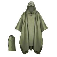 China Polyester PU Coating Military Poncho Raincoat - 300g Lightweight Waterproof Outdoor Gear for Tactical Training for sale