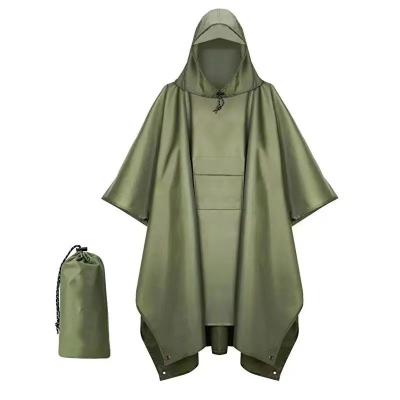 China Polyester PU Coating Military Poncho Raincoat - 300g Lightweight Waterproof Outdoor Gear for Tactical Training for sale