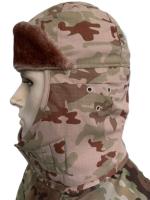 China Windproof Camouflage Military Cap with Fur Lining - 56-62CM Head Circumference, 0.2kg Weight for Winter Hunting for sale