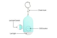 China SOS Emergency Personal Alarm Keychain colorful USB Rechargeable dural led light for sale