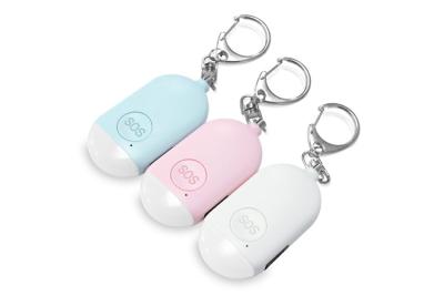China Personal Keychain Alarm Defense Women Anti Attack Rape 130db Led Light Weapon for sale