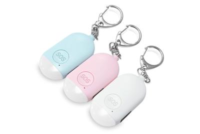 China SOS Emergency Personal Alarm Keychain colorful USB Rechargeable dural led light for sale