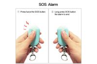 China Personal Keychain Alarm Defense Women Anti Attack Rape 130db Led Light Weapon for sale