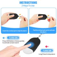 China keychain perosnal self defense 130db Rechargeable Self Defense Siren With LED light for sale