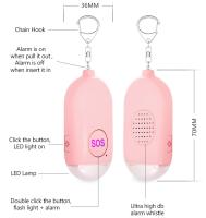 China Emergency Led Light Rechargeable Personal Alarm Keychain With SOS Button for sale