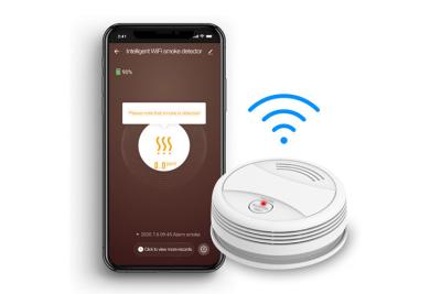 China 90db Wifi Gas Smoke Alarm Detector , Battery Operated Smoke Detectors for sale