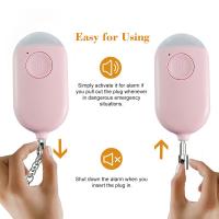 China Personal Security Alarms Keychain 130db For Children Girls with led light Safe Lithium Battery included for sale