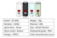 China Rechargeable Battery 150mAh Siren Alarm Keychain 130DB For Kids Women for sale