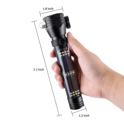 China Phone Charger 380lm 200m Handheld Solar Flashlights With 2000mAh Battery for sale