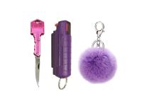 China 20ml Pepper spray keychain Knife Plush Ball Pendant Suit Personal Defense for sale