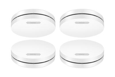 China Ultrathin Home Ssafety 85DB Wireless Interconnected Smoke Alarm Detector With Self Checking for sale