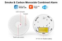 China Tuya Wifi Smart Carbon Monoxide And Smoke Alarm 2 In 1 Detector Sensor for sale