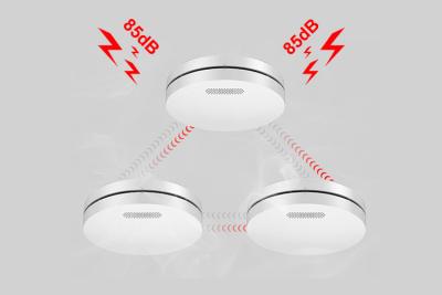 China Wireless Interconnected Smoke Alarm Detector Replaceable Battery Photoelectric Fire Alarm for sale