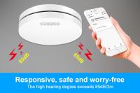 China Tuya WiFi Smoke Detector Ultra Thin Battery Operated Fire Alarm Detector Sensor for sale