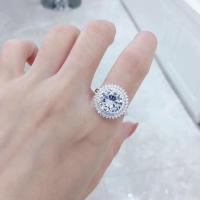 China Custom CZ Eternity Band 925 Sterling Silver Rings Zircon Nailed Shape 16.6g for sale