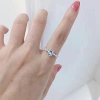 China Sparkling Round Clear 925 Sterling Silver Cubic Zirconia Band Ring CZ for Engagement for sale