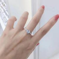 China Sparkling Round Clear 925 Sterling Silver Cubic Zirconia Band Ring CZ for Engagement for sale