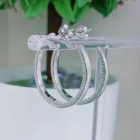China Diamond Moissanite Sterling Silver Small Hoop Earrings ODM for sale
