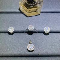 China Wedding Anniversaries 925 Sterling Silver Rings Set 6.39G AAA Cubic Zriconia for sale