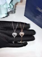 China 18K Gold Branded Silver Jewelry Heart Lock Necklace Key Pendant for sale