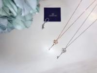 China 18K Gold Branded Silver Jewelry Heart Lock Necklace Key Pendant for sale