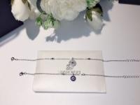 China S925 Silver Rhodium Evil Blue Eye Necklace Talismans Chain 5A Zirconia for sale