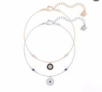 China S925 Silver Rhodium Evil Blue Eye Necklace Talismans Chain 5A Zirconia for sale