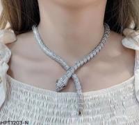 China Nano Crystal Green Eye Snake 925 Sterling Silver Neckalce Personalized for sale
