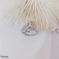 China Moissanite Sterling Silver 925 Diamond Ring White Gold Leopard Ring for sale