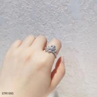 China Moissanite Sterling Silver 925 Diamond Ring White Gold Leopard Ring for sale